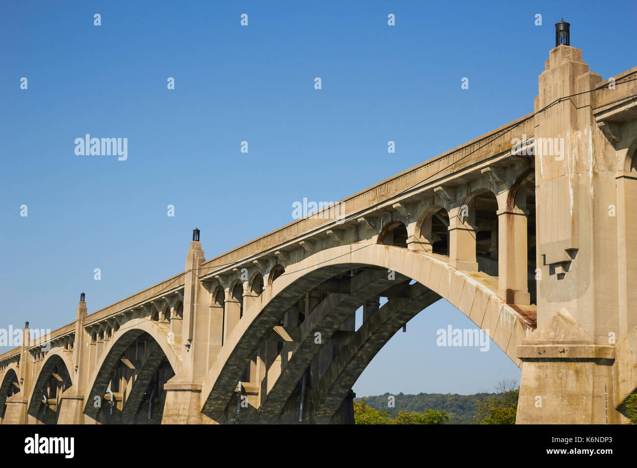 The Veteran's Memorial bridge at Columbia, Pennsylvania, USA. The world ...
