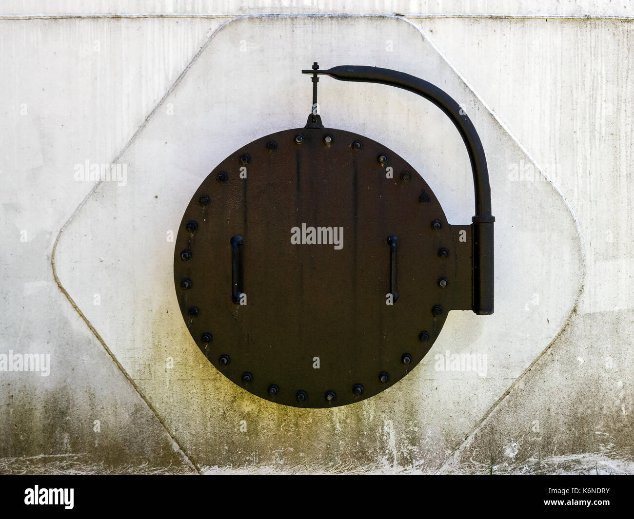 black painted water reservoir gate Stock Photo - Alamy