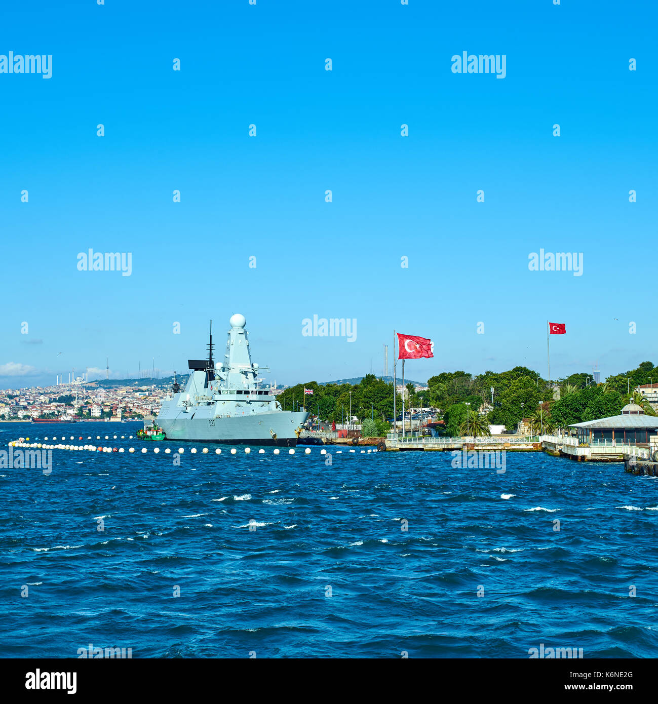 ISTANBUL, TURKEY -JULY 10 2017: Nato's ships arrive to Istanbul Stock ...