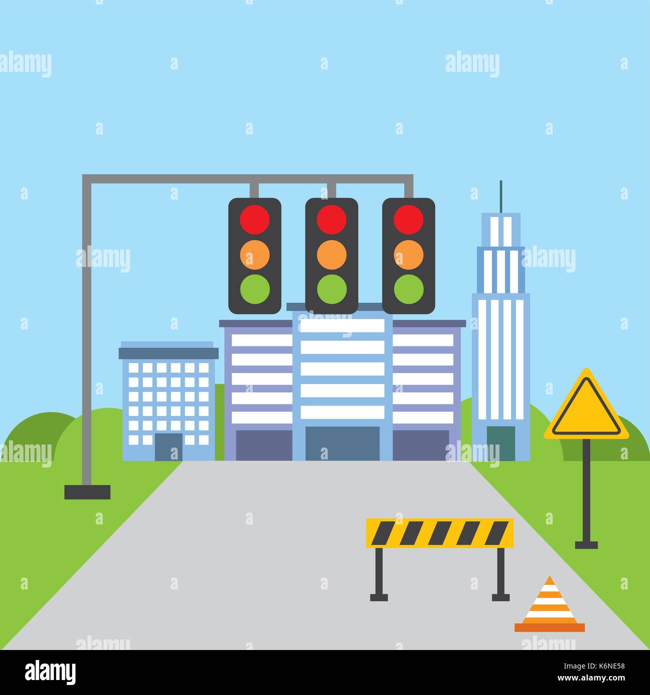street urban city building structure traffic Stock Vector Image & Art ...