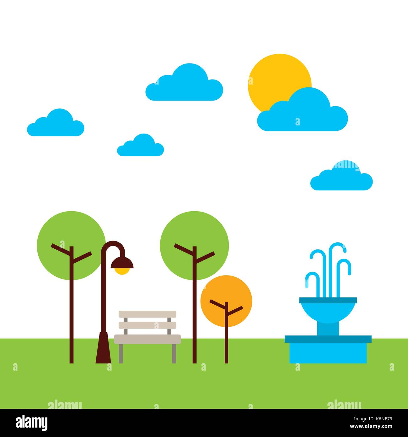 the park landscape nature tree cloud Stock Vector Image & Art - Alamy