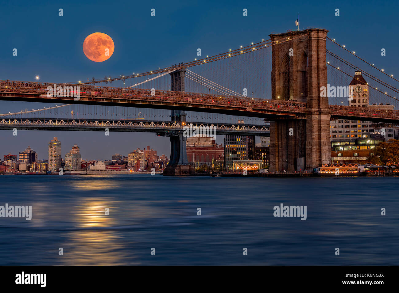 Moon over brooklyn nyc hi-res stock photography and images - Alamy