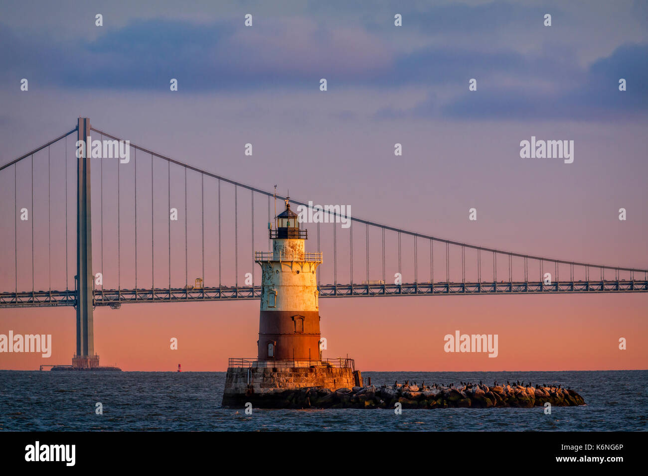 Robbins Reef Light and Verrazano Narrows Bridge - The Robbins Reef ...