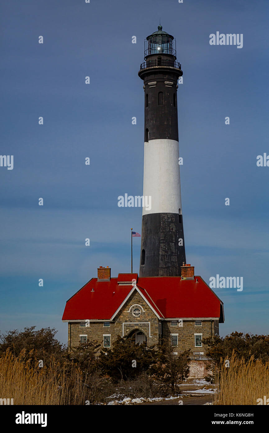 Fire Island Lighthouse is a visible landmark on the Great South Bay, in ...