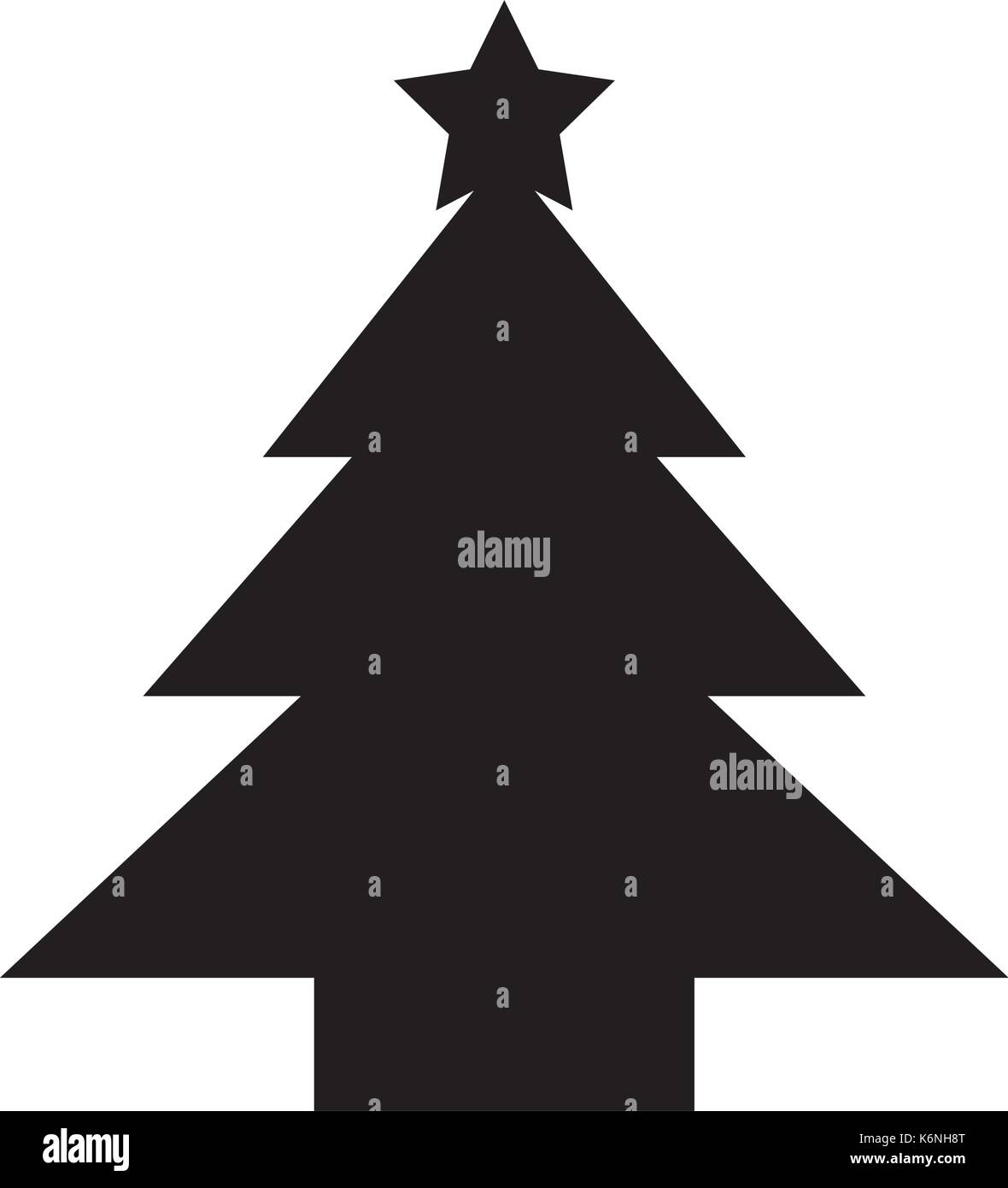 tree pine star decoration celebration cartoon Stock Vector Image & Art ...