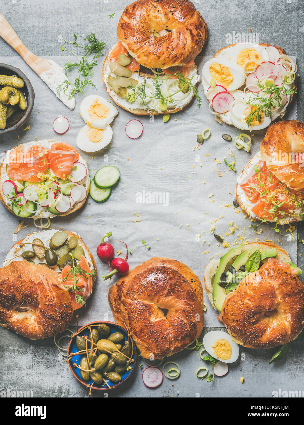 Bagel variety different filling hi-res stock photography and images - Alamy