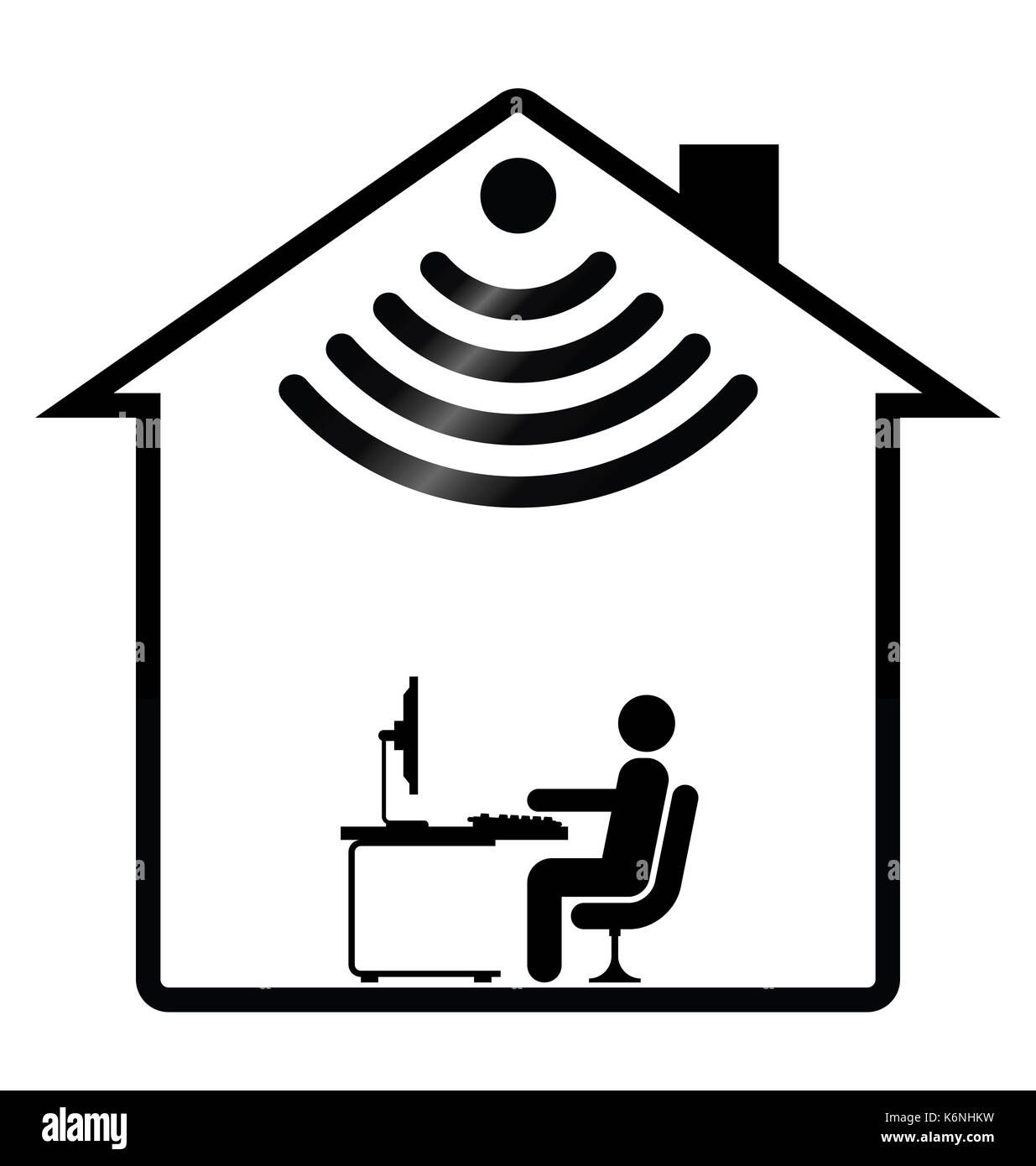 Representation of home WIFI isolated on white background Stock Photo ...