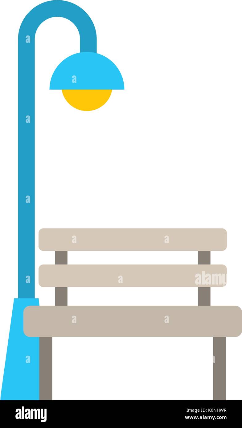 bench and stree lamp post light bulb decoration Stock Vector Image ...