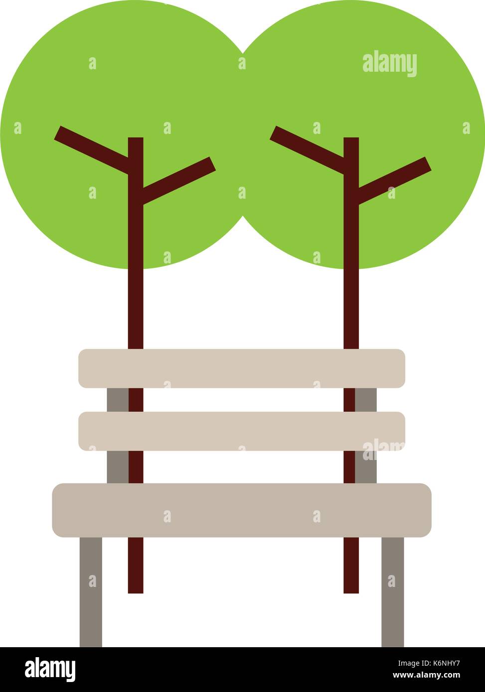 trees with bench park natural scene icon Stock Vector Image & Art - Alamy