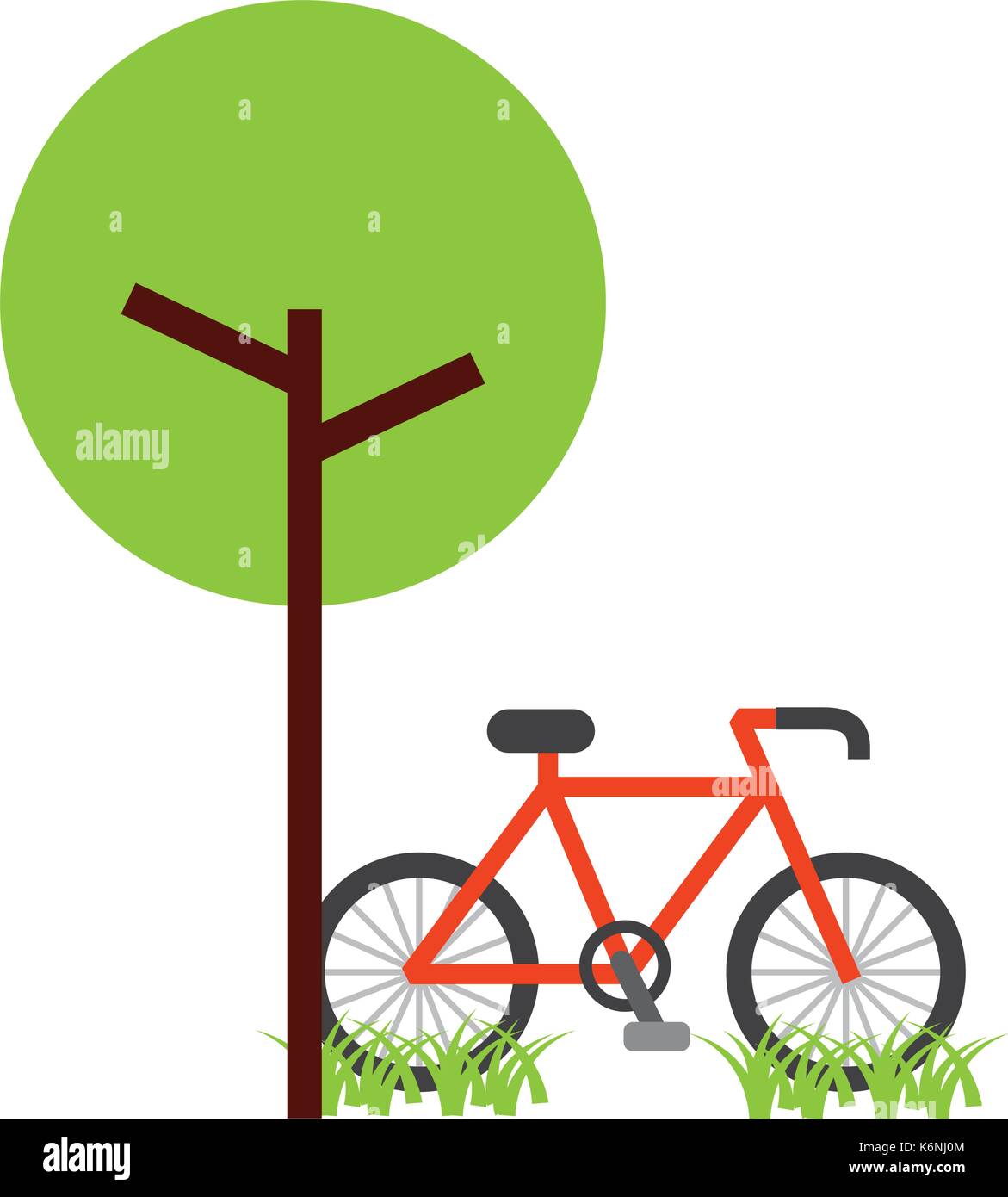 tree bicycle natural foliage park plant Stock Vector Image & Art - Alamy
