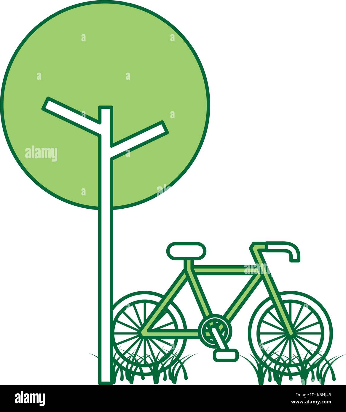 tree bicycle natural foliage park plant Stock Vector Image & Art - Alamy