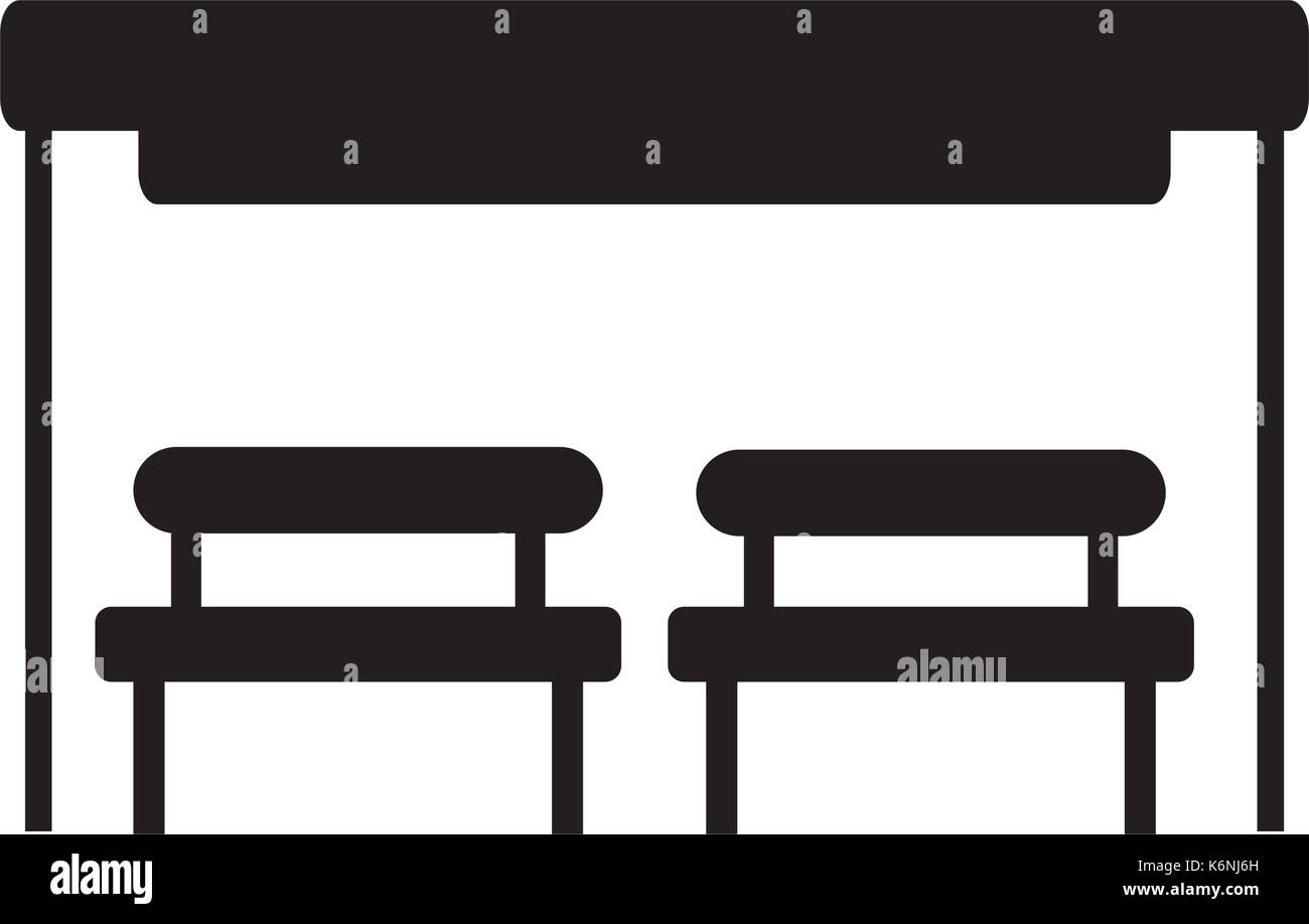 the bus stop with bench chair waiting Stock Vector Image & Art - Alamy