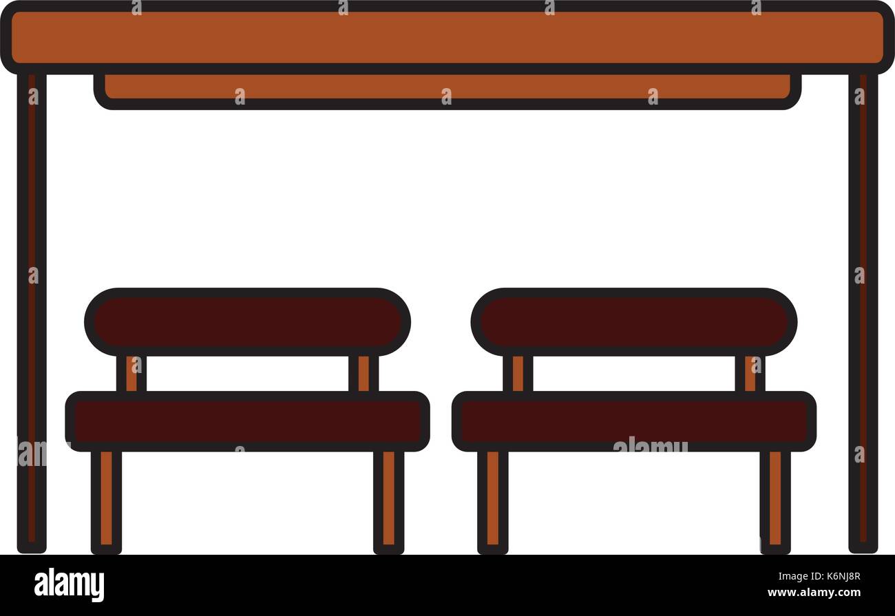 the bus stop with bench chair waiting Stock Vector Image & Art - Alamy