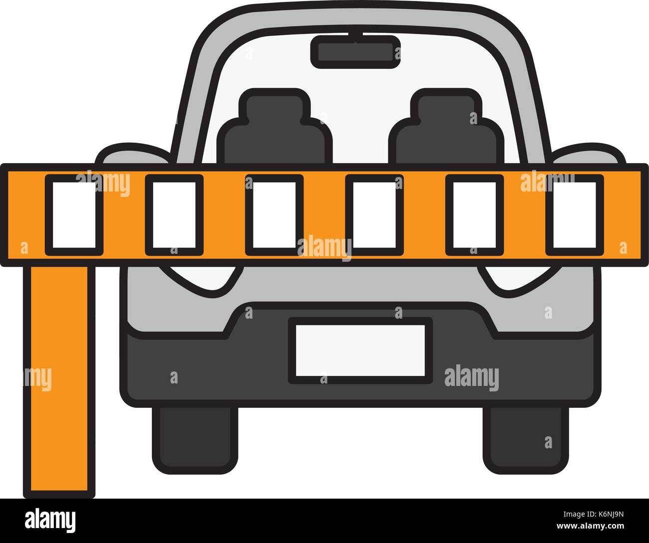 car parked in front of the barrier Stock Vector Image & Art - Alamy