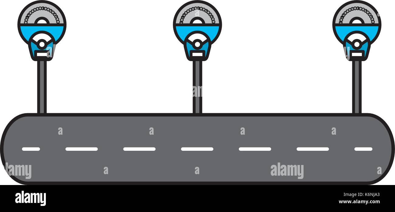 street parking meters zone traffic equipment Stock Vector Image & Art ...
