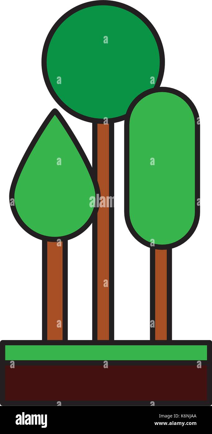 three tree natural foliage park plant forest Stock Vector Image & Art ...
