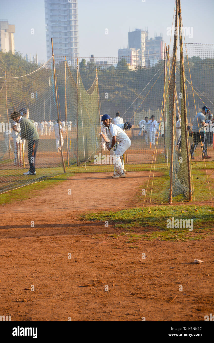MUMBAI, INDIA - JANUARY 11, 2017: Cricket Practice. Teams practice ...