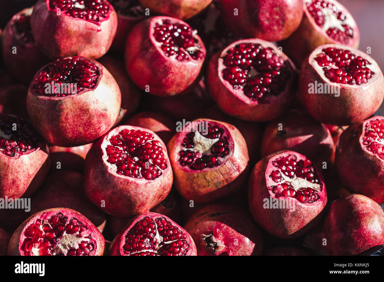 Fresh pomegranates for juice market in Turkey, fruit background Stock ...