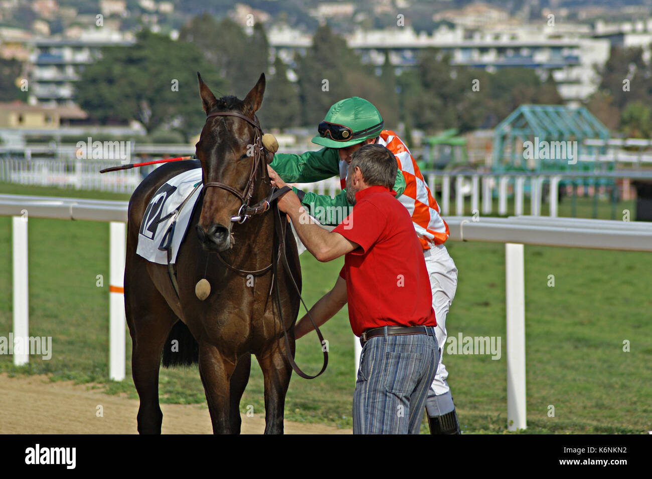 Jockey and his coach before the race Stock Photo - Alamy