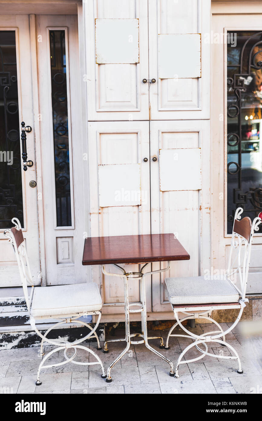 Cozy european outdoor cafe Stock Photo - Alamy