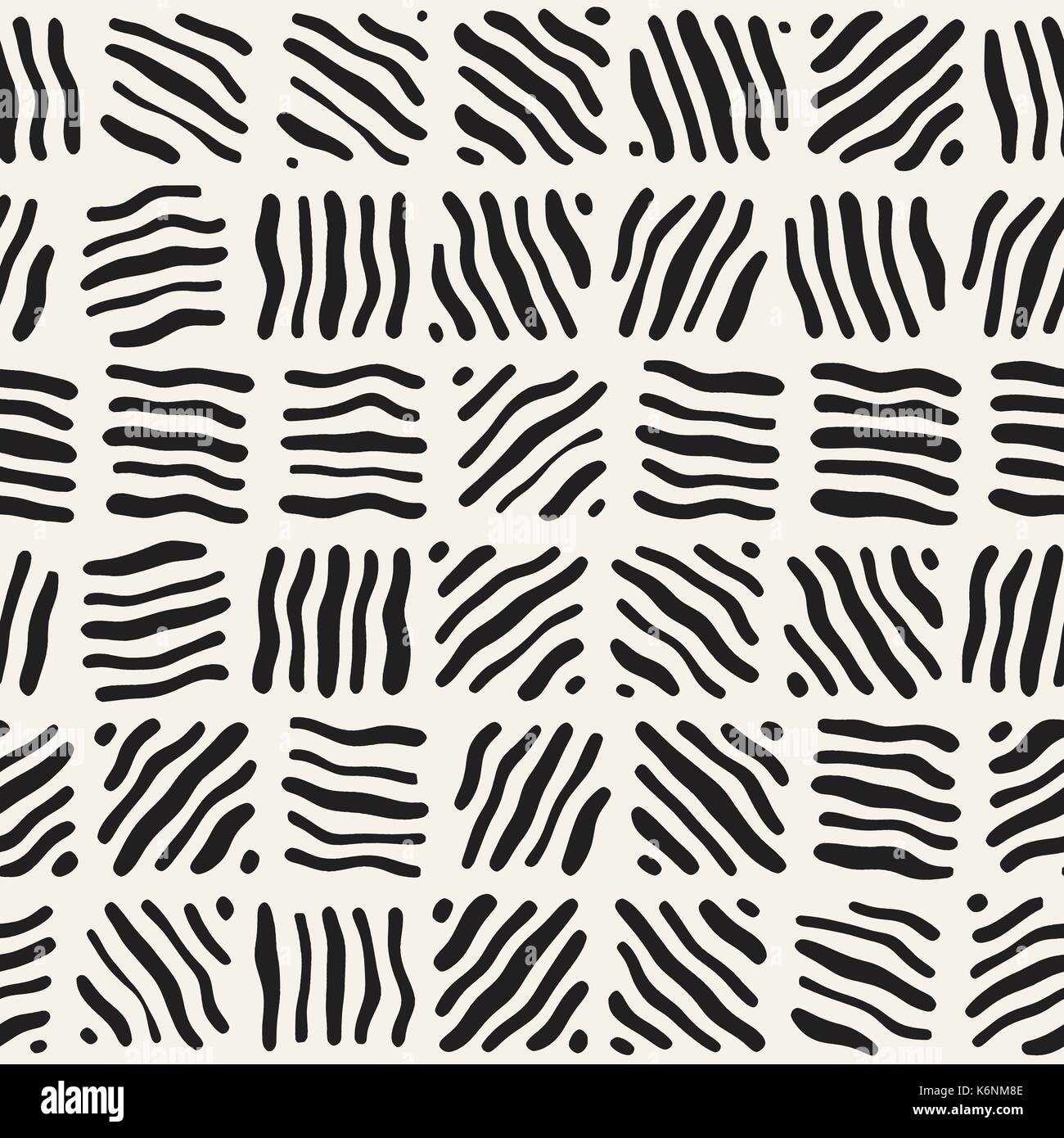 Seamless freehand pattern. Vector abstract rough lines background. Hand ...