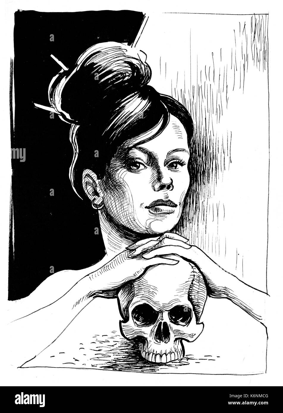 Skull pretty Black and White Stock Photos & Images - Alamy