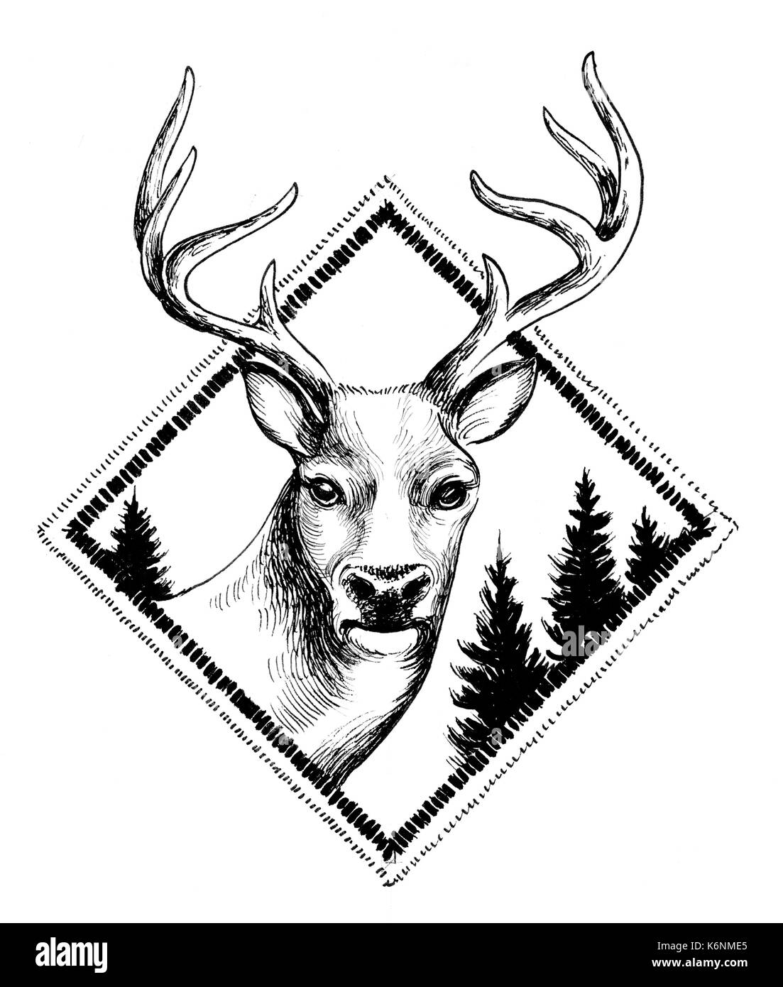 Deer shape Black and White Stock Photos & Images - Alamy