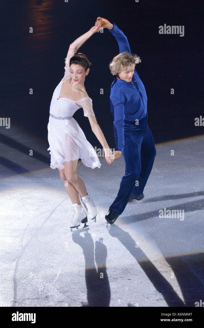 Moscow, Russia - February 24, 2014: Meryl Davis and Charlie White in ...