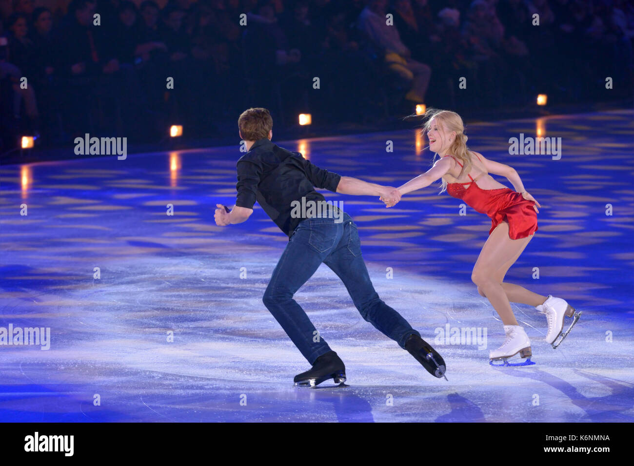 Moscow, Russia - February 24, 2014: Ekaterina Bobrova and Dmitri ...