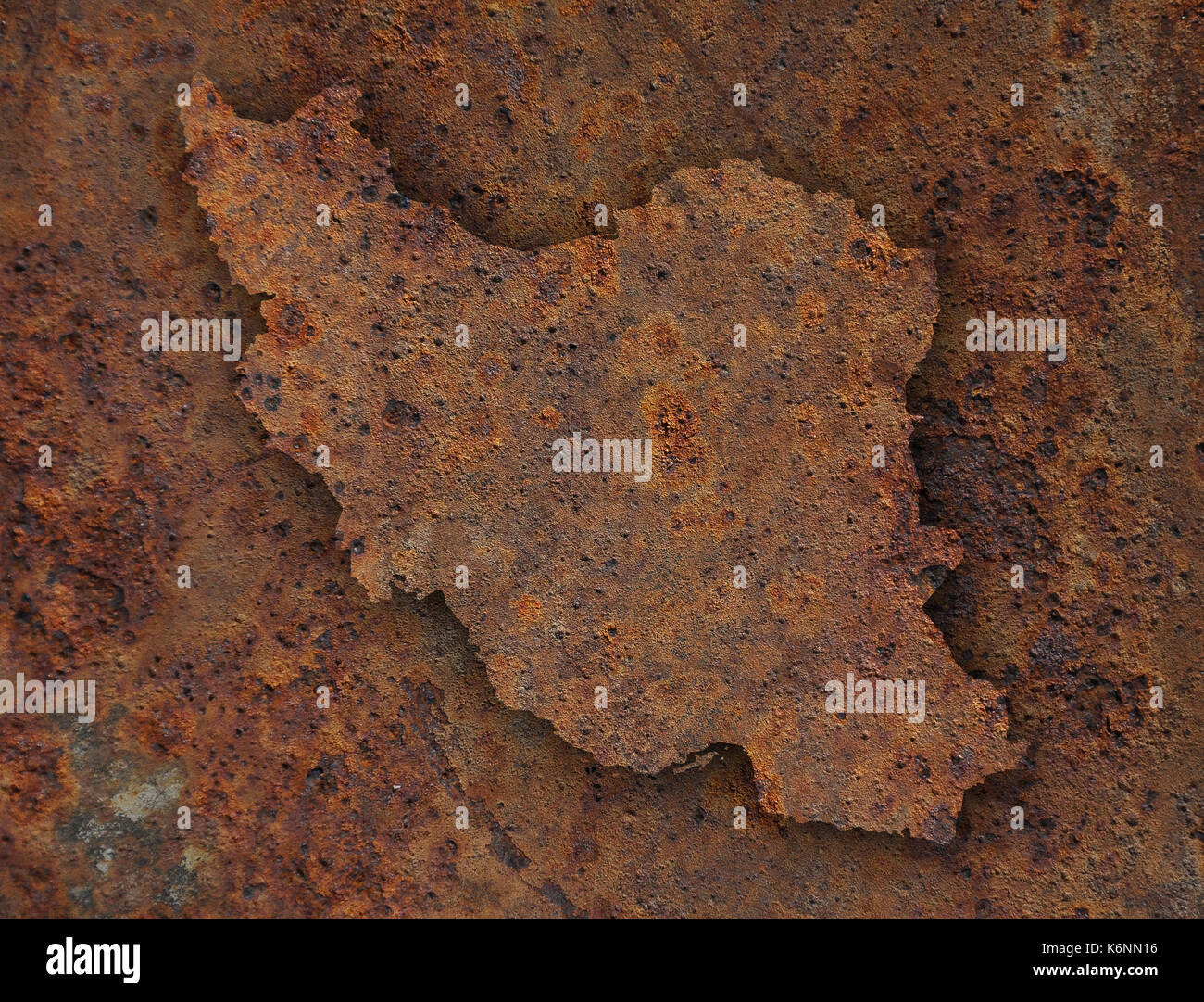 Map of iran on rusty metal hi-res stock photography and images - Alamy