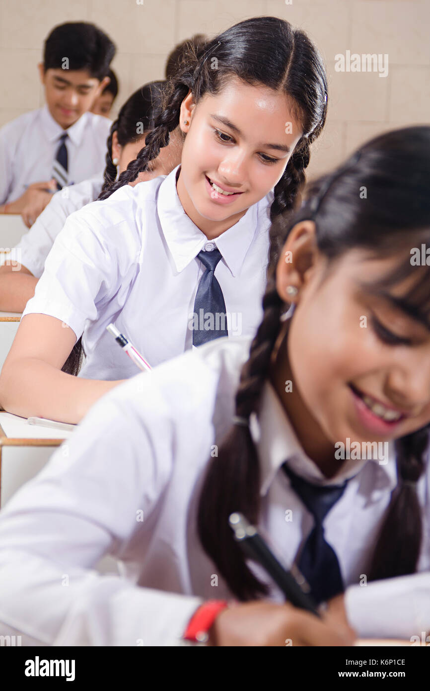 Indian High School Students Studying