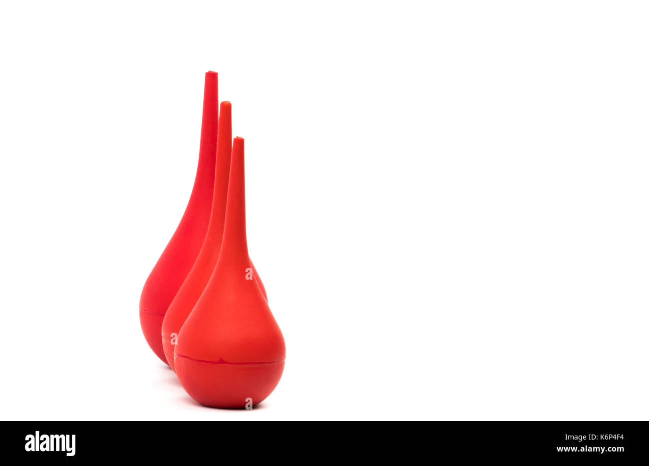 Small, medium and big size of red syringe ball isolated on white ...