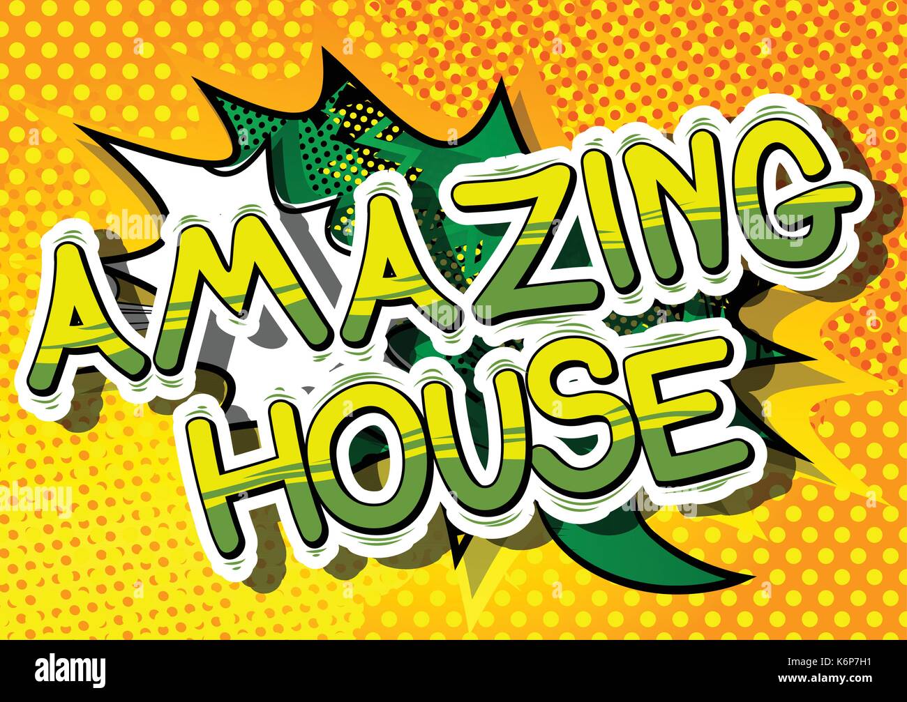 Amazing House - Comic book word on abstract background Stock Vector ...