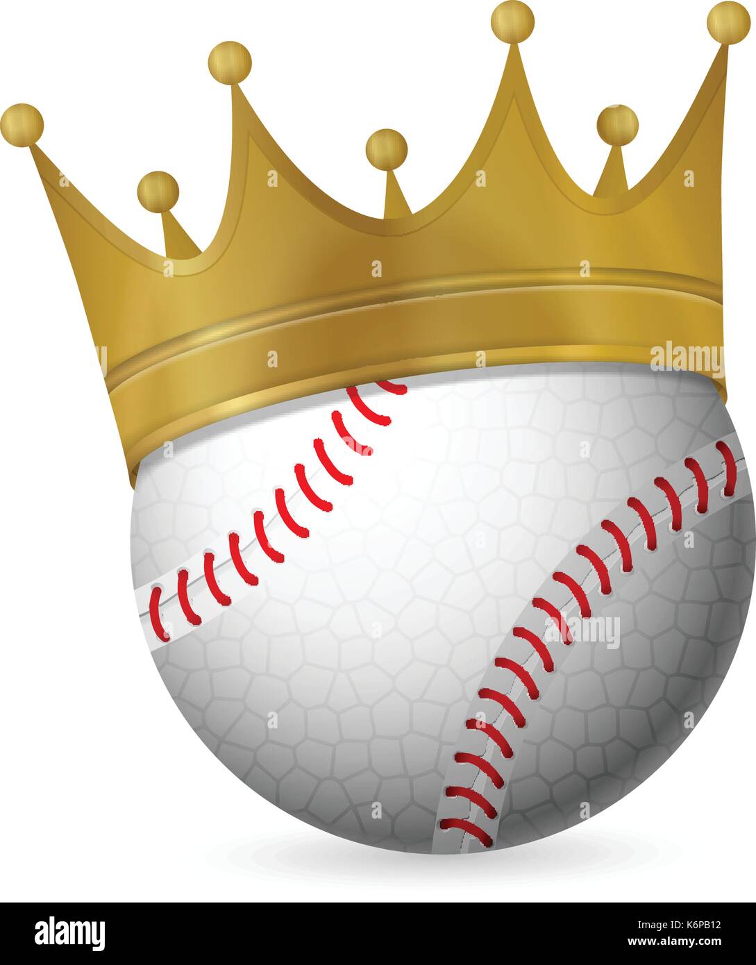 Baseball ball with crown on a white background. Vector illustration ...