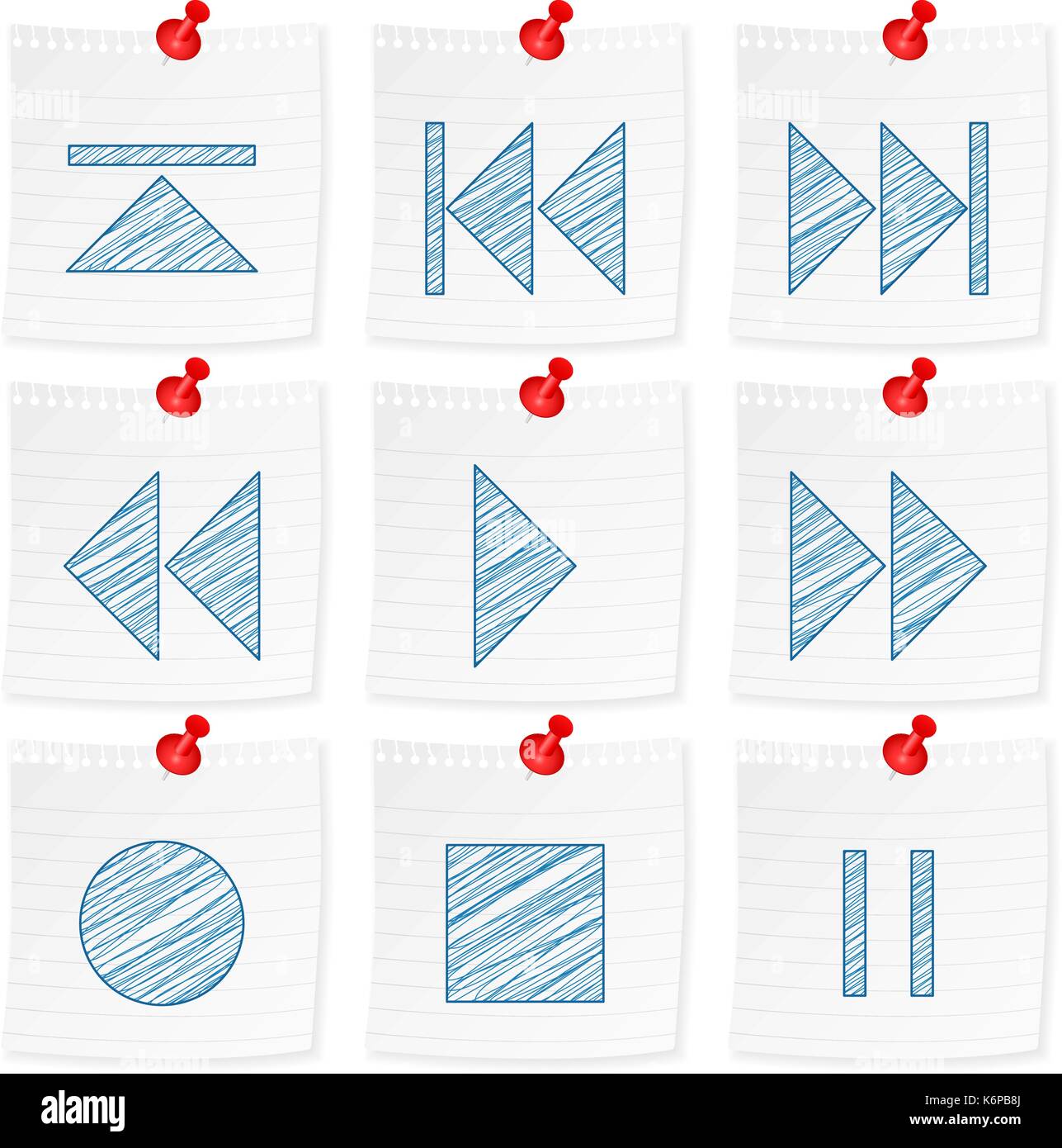 Paper note and drawing media symbol on a white background. Vector ...