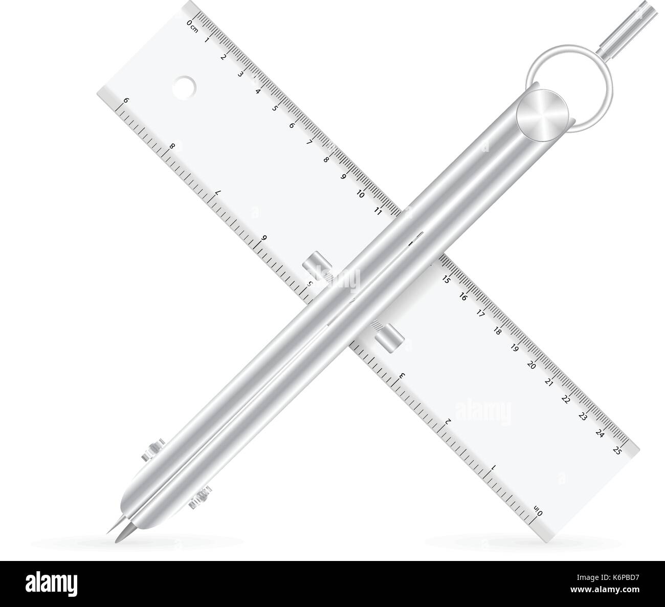 Ruler and drawing compass icon on a white background Stock Vector Image ...