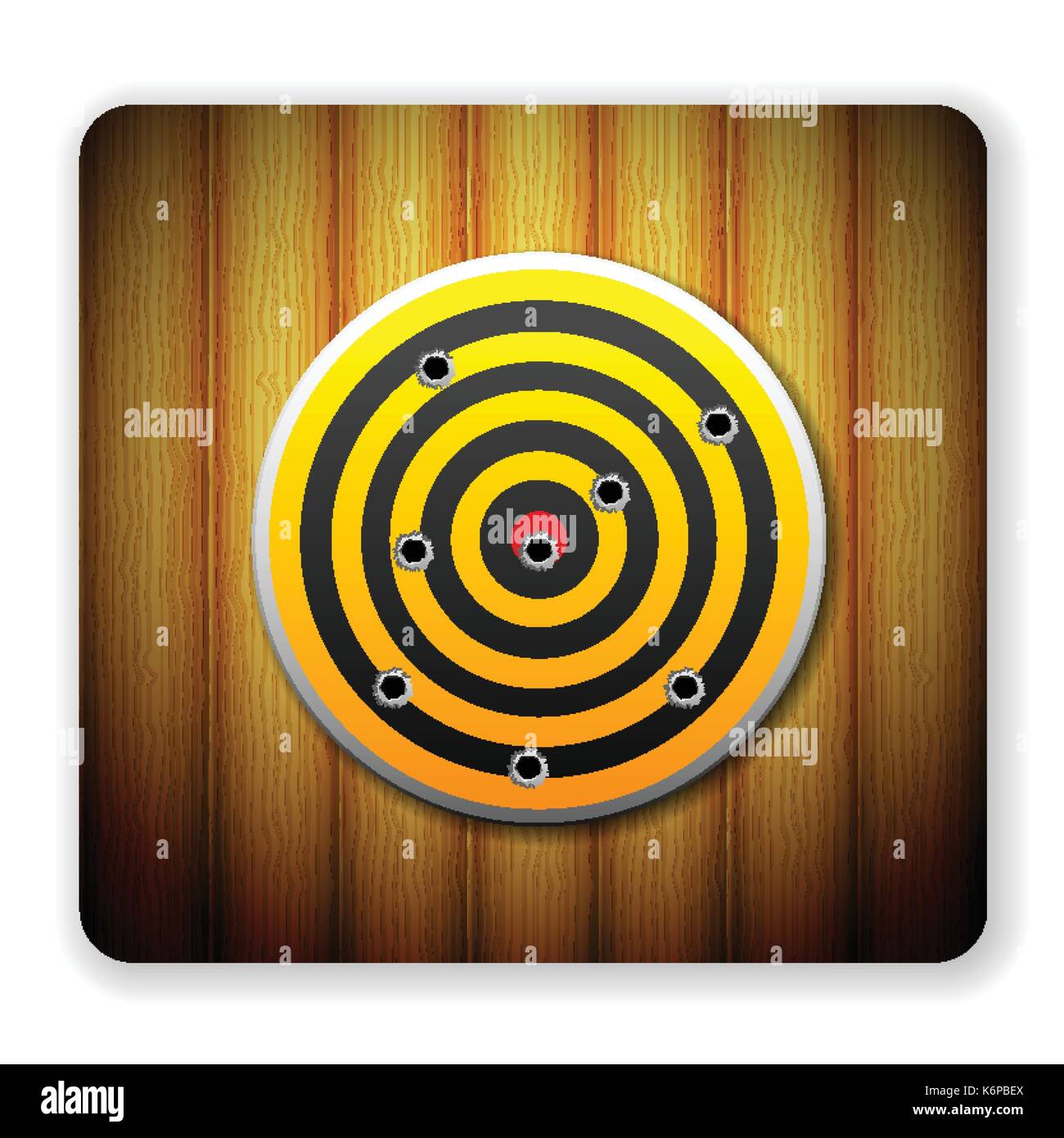 Wooden icon with target on a white background Stock Vector Image & Art ...