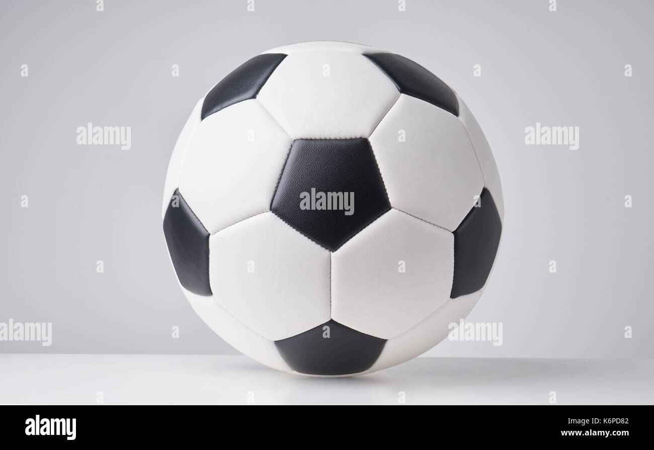 Soccer or football ball close up image on light grey background Stock ...