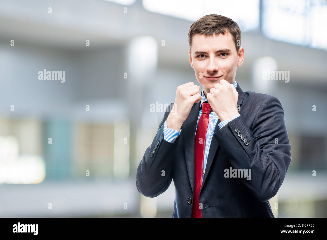 Conceptual photograph of a successful businessman ready for battle in ...
