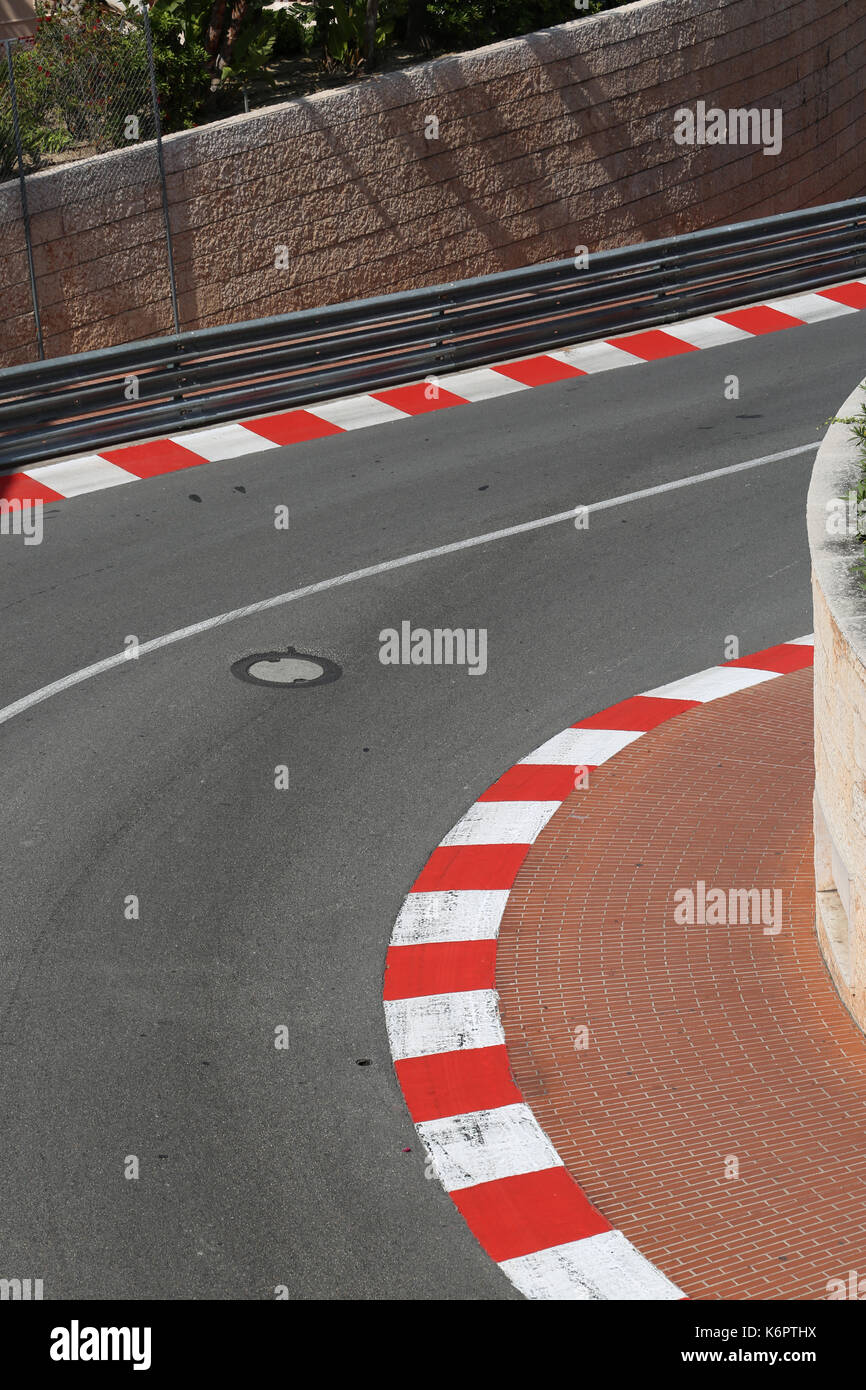 Texture of Motor Race Asphalt and Curb on Monaco Montecarlo Grand Prix ...