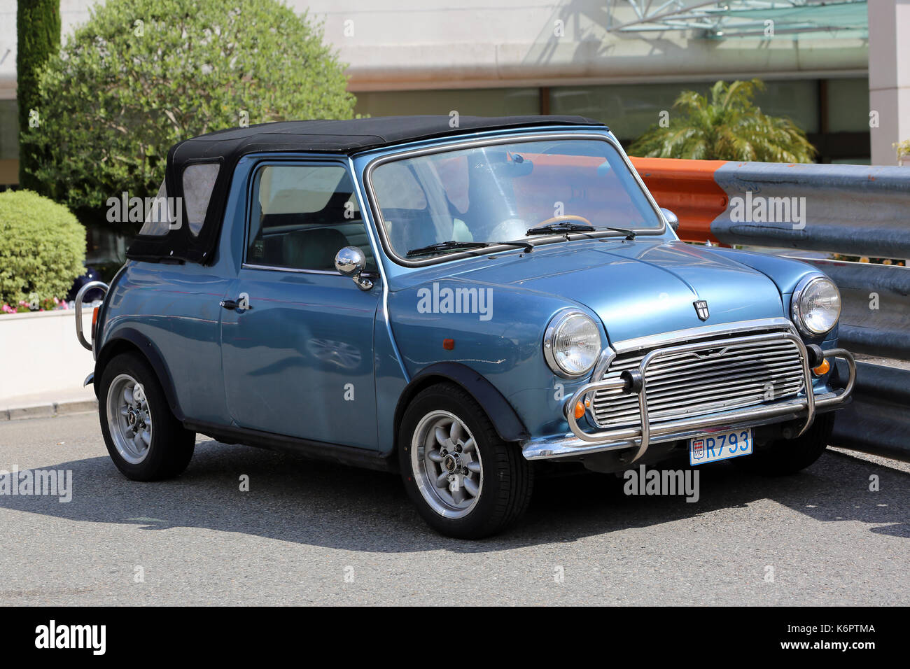 Monte-Carlo, Monaco - May 18, 2016: Blue Retro Car Austin Mini Cooper ...