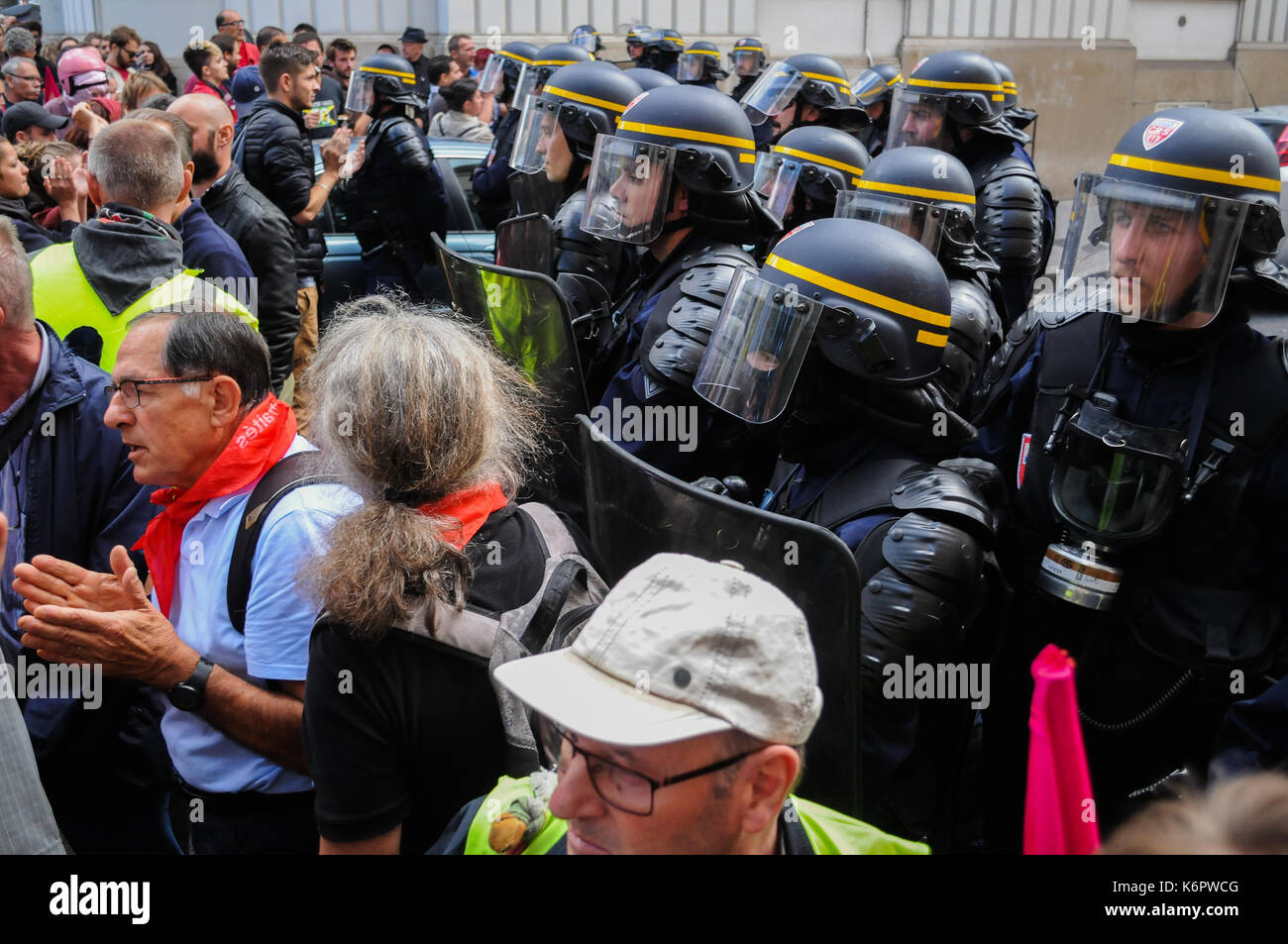 Thousands take part in anti Labor Law protest in Lyon, France Stock ...