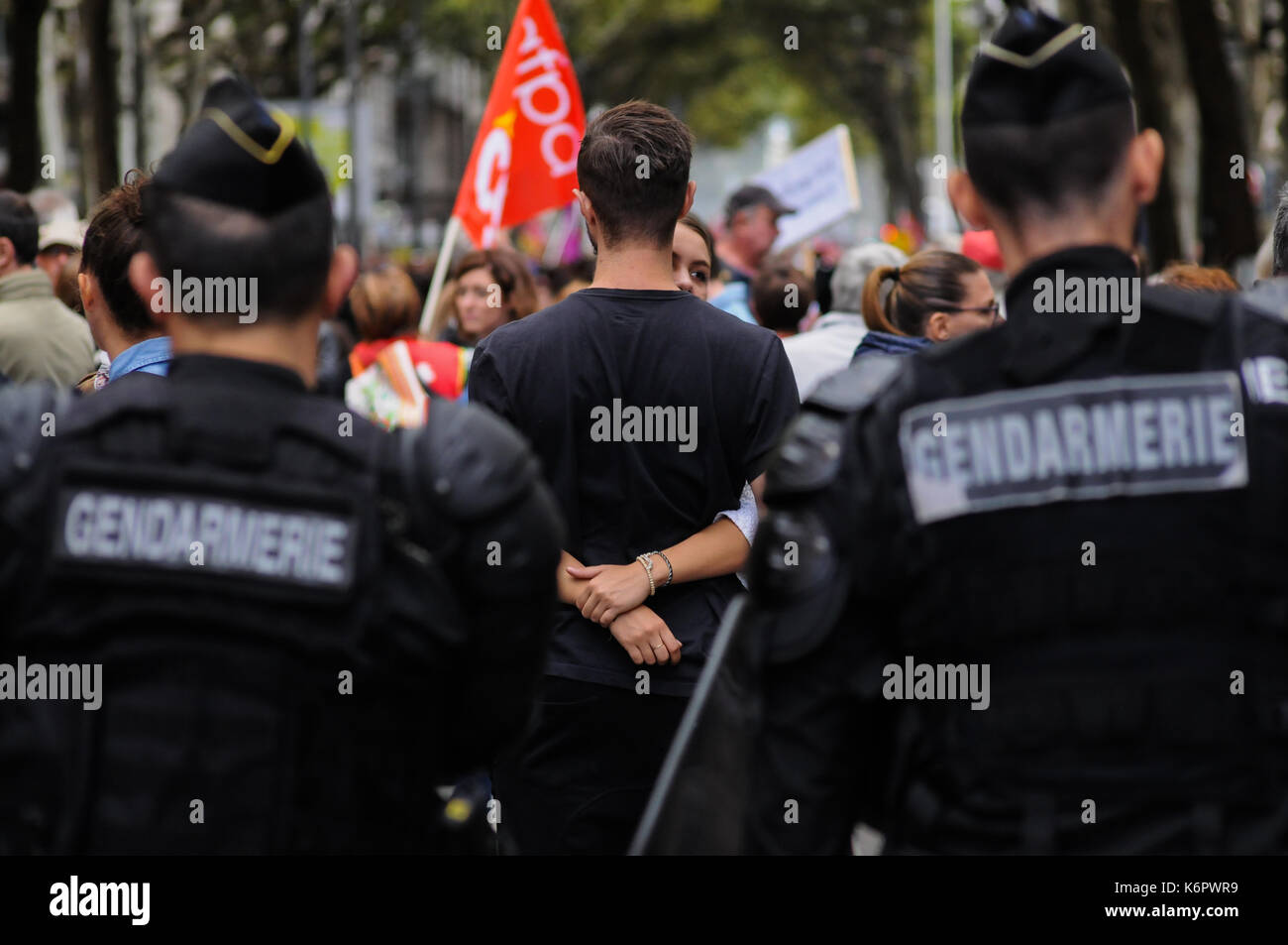 Thousands take part in anti Labor Law protest, in Lyon, France Stock ...