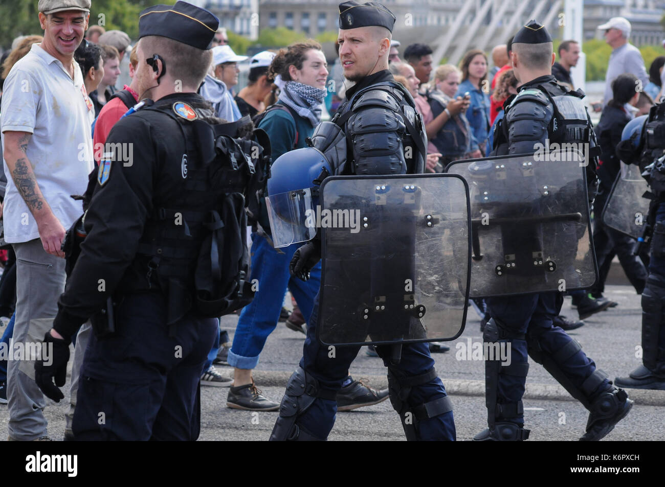 Thousands take part in anti Labor Law protest in Lyon, France Stock ...
