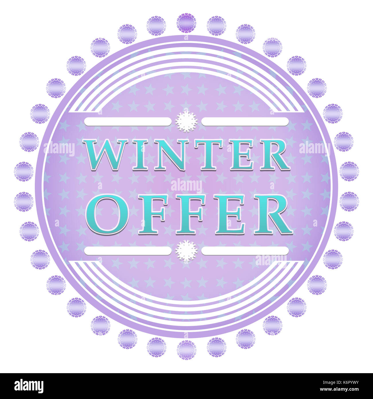 Winter offer advertising label with snowflakes on a white background ...