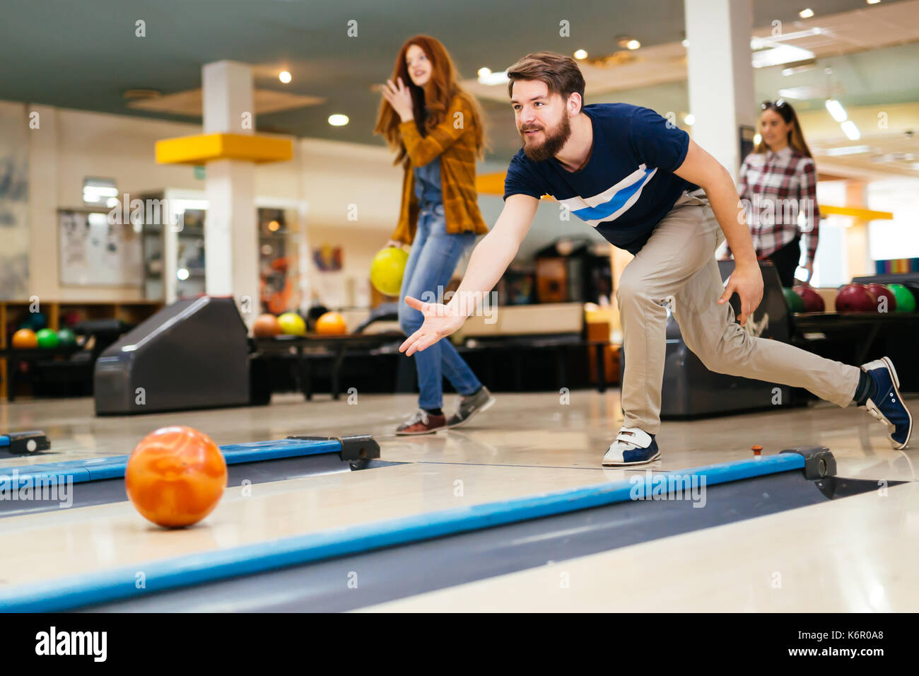 Men bowling hi-res stock photography and images - Alamy