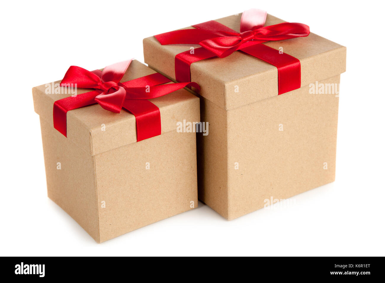 Holiday background red gift Cut Out Stock Images & Pictures - Alamy