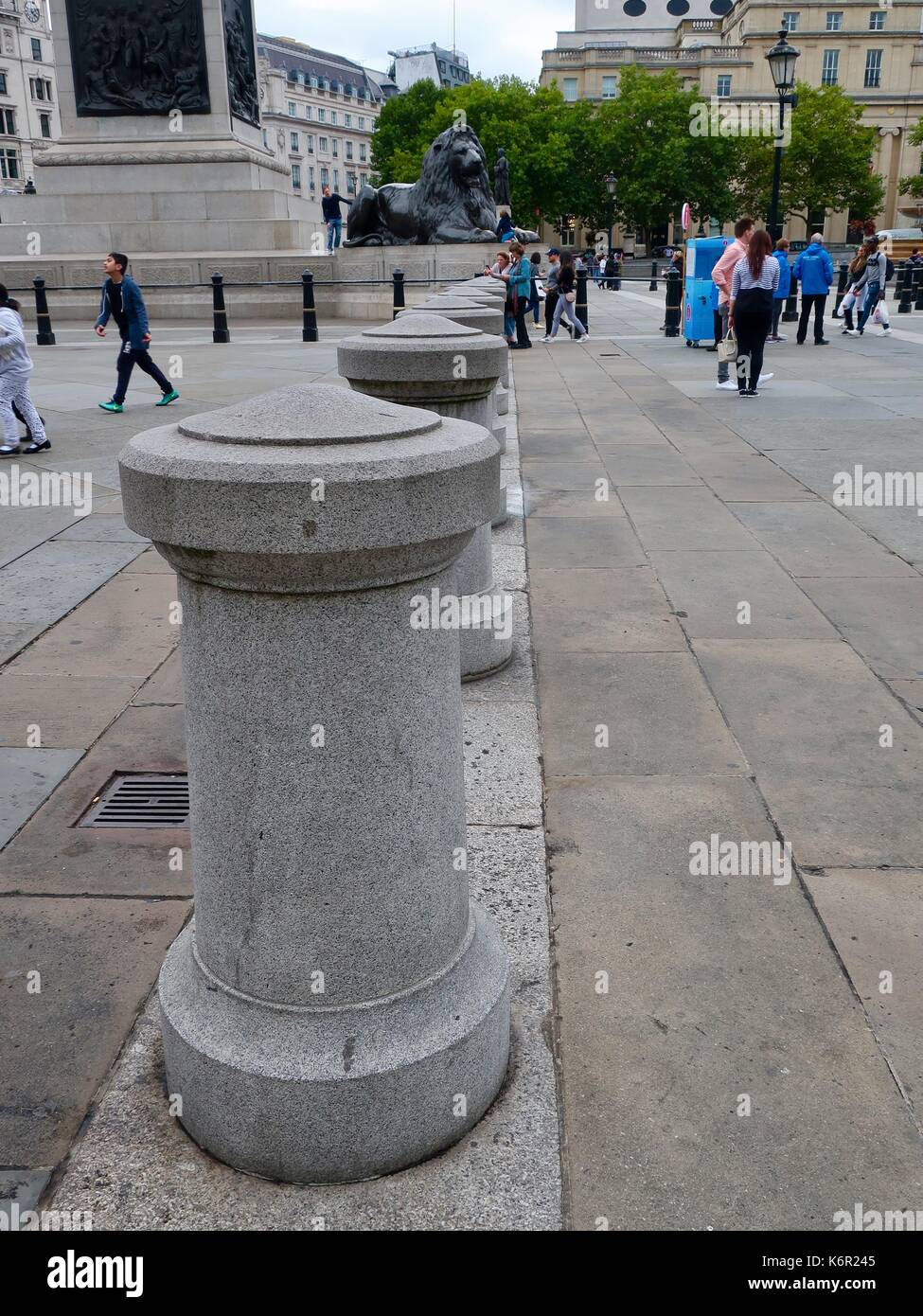 Bollards in Trafalgar Square, London, UK Stock Photo - Alamy