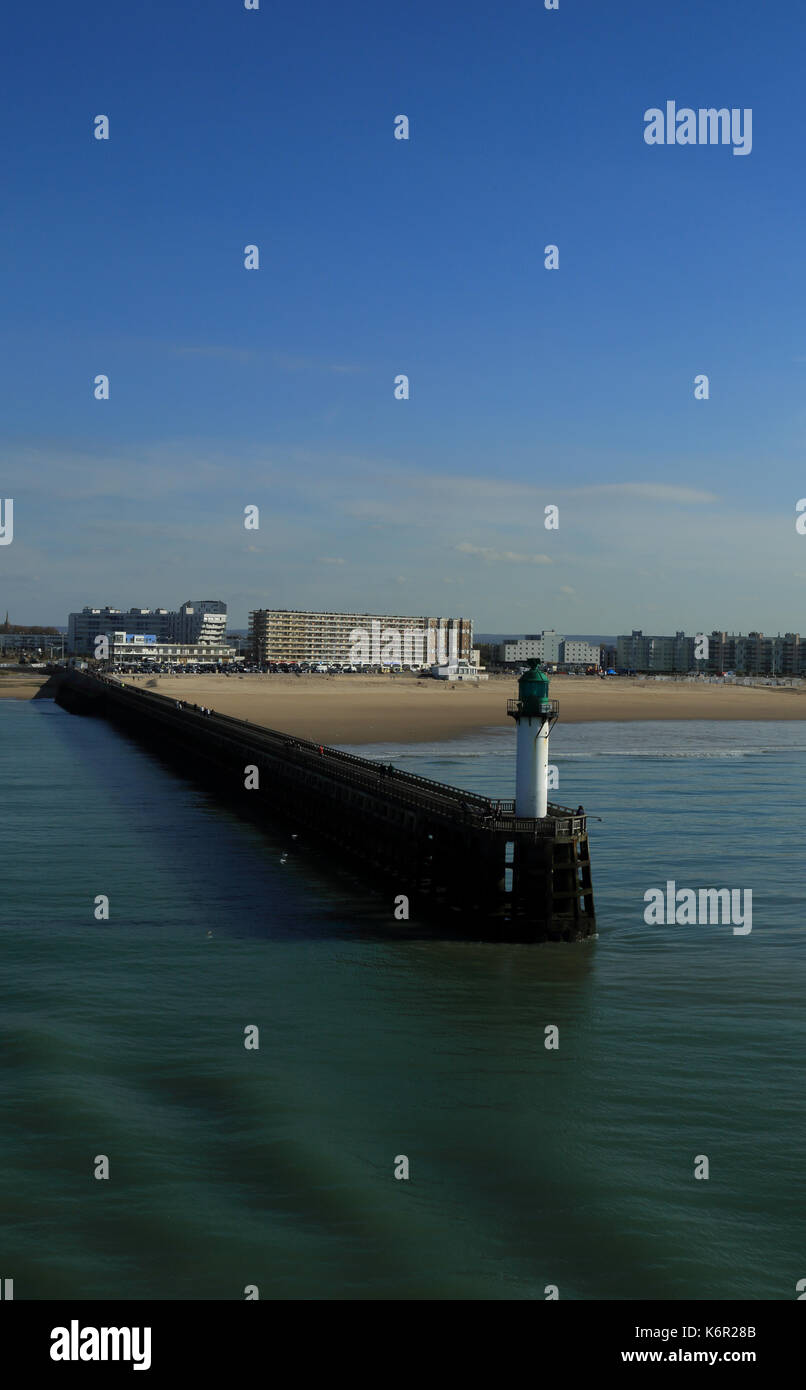 View of Calais and Pier from ferry, Calais, Pas de Calais, Hauts de ...