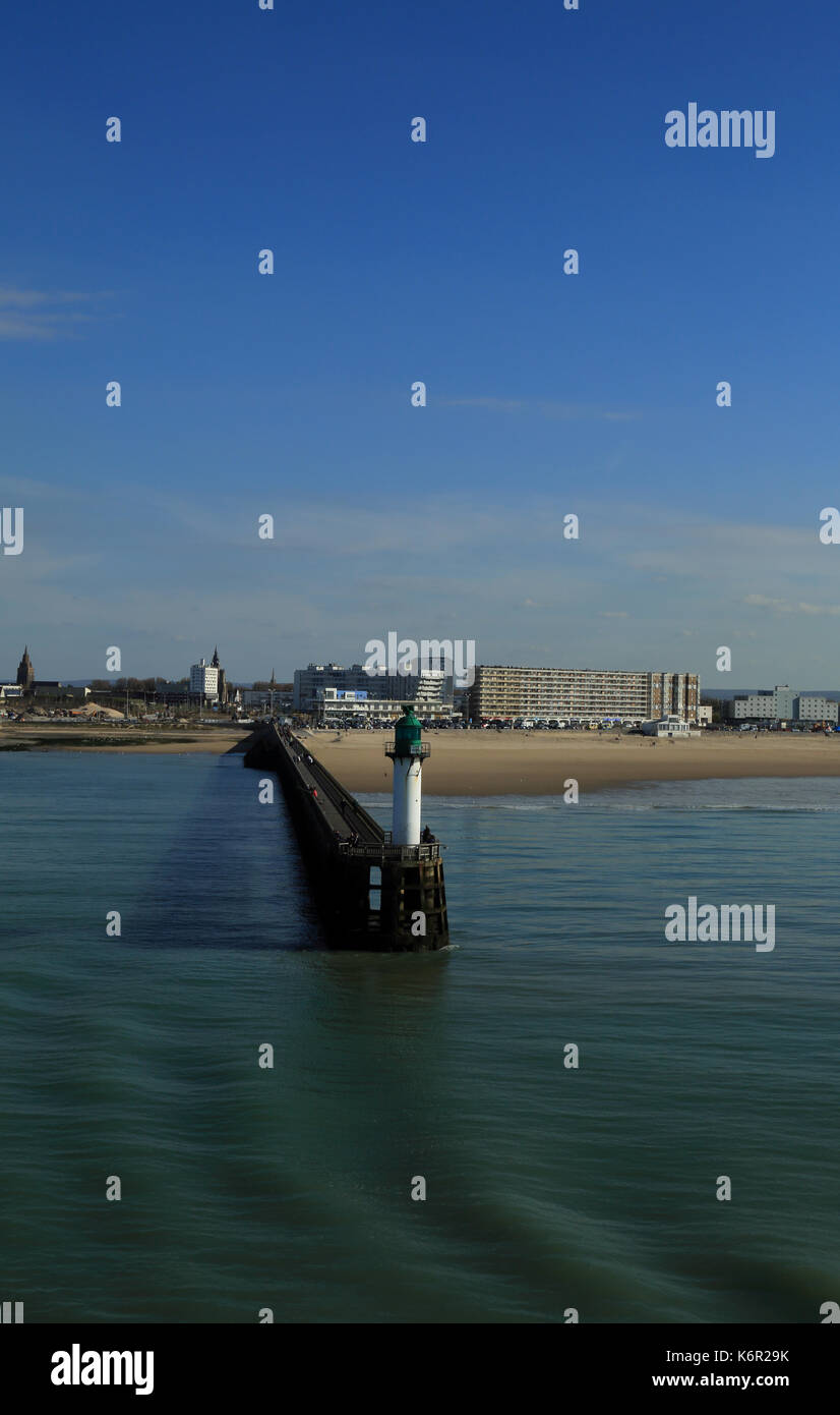 View of Calais and Pier from ferry, Calais, Pas de Calais, Hauts de ...